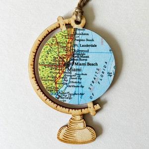 Miami Map Ornament, Miami Beach, Map of Florida, City Map, Wood ...