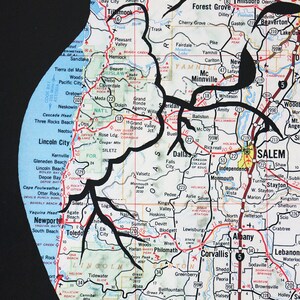 Oregon Heart Map Art Print, 11x14 Poster, Anatomical Heart Wall Art ...