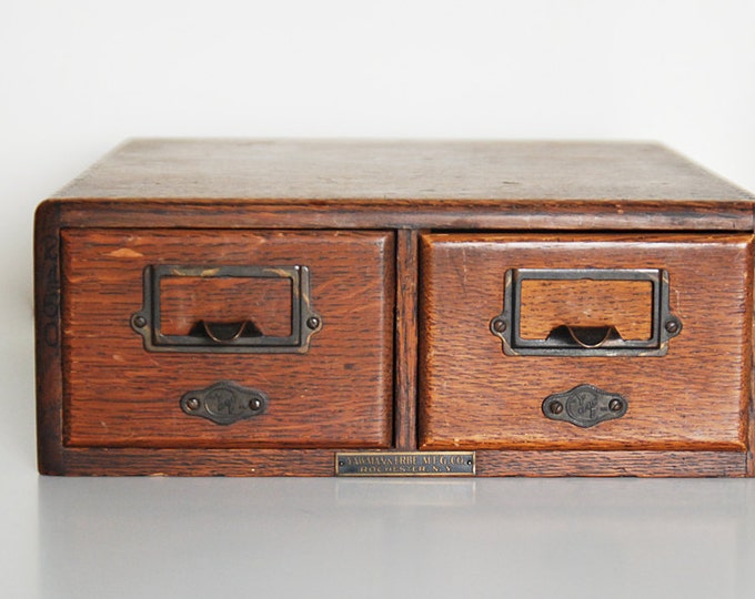 Vintage Wood Library Catalog Drawers Yawman & Erbe - Etsy