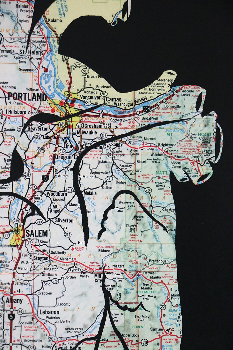 Oregon Heart Map Art Print // 11x14 Poster // Anatomical Heart | Etsy