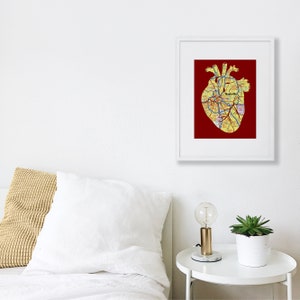 Nashville Tennessee Heart Map Art Print, Anatomical Heart of Nashville ...