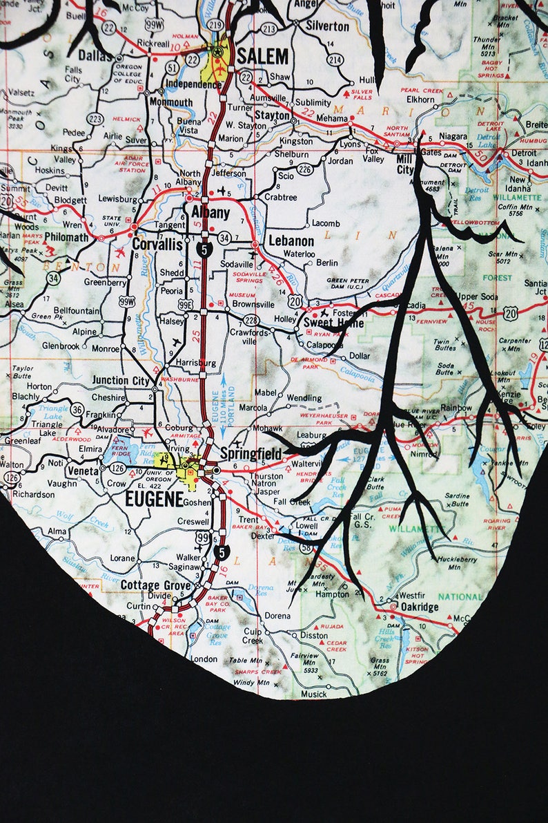 Oregon Heart Map Art Print // 11x14 Poster // Anatomical Heart | Etsy