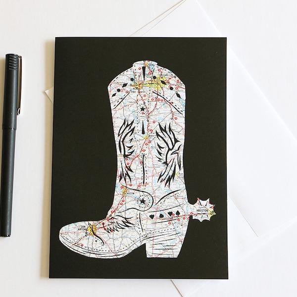 Cowboy Boot Greeting Card - Etsy