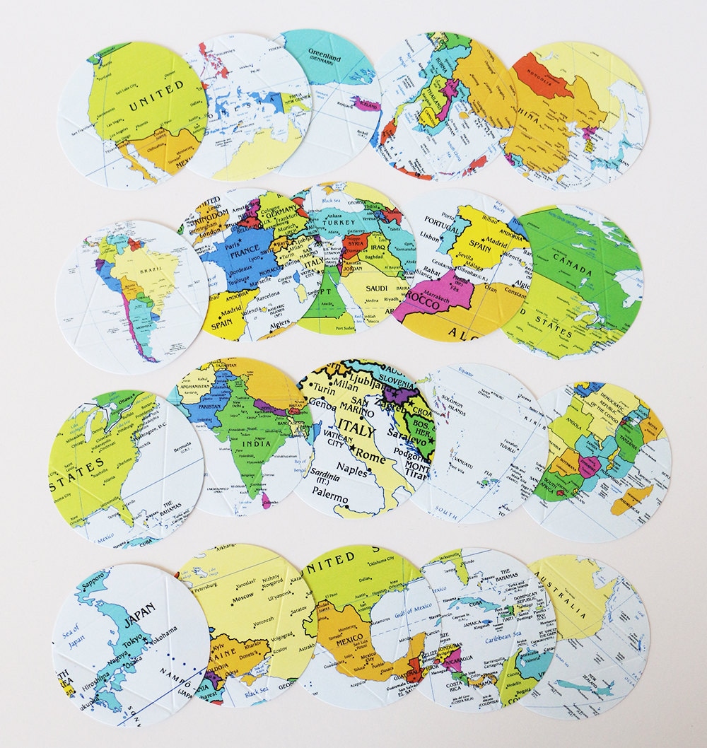 DIY Map Ornament Kit, Make Your Own Ornament From World Maps, Christmas ...