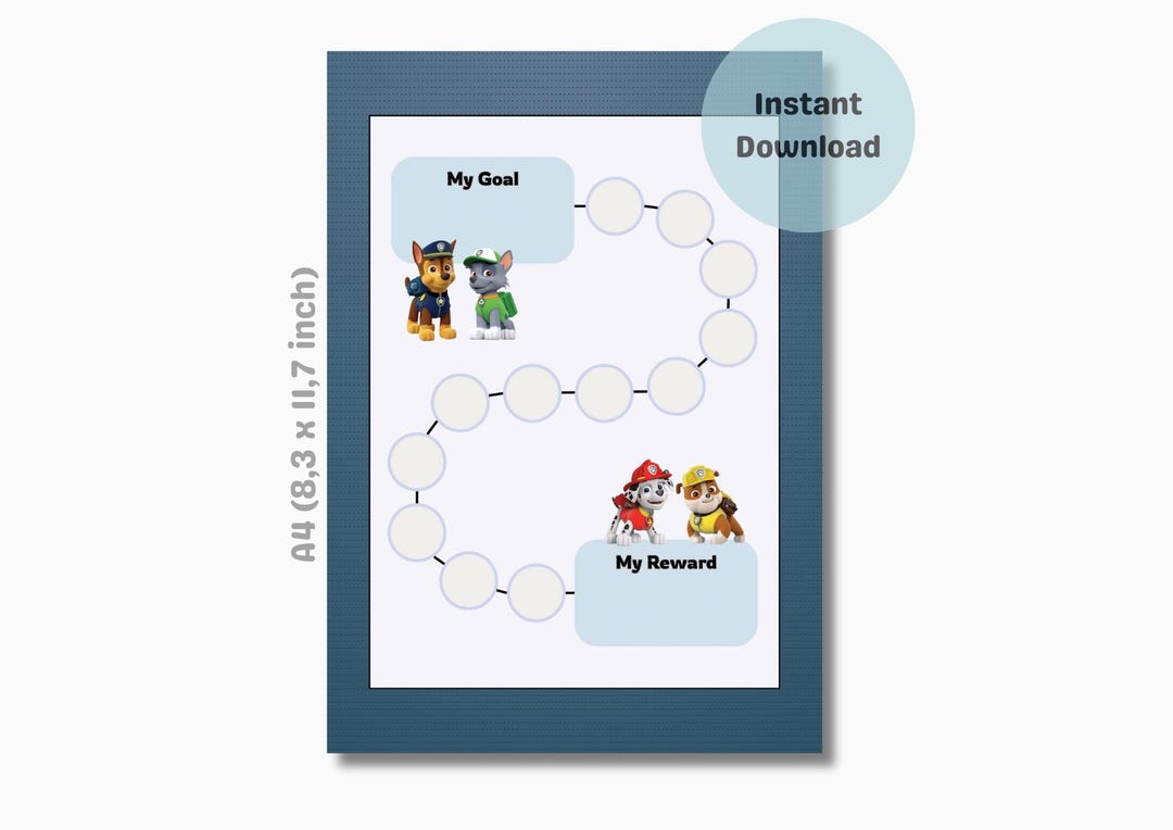 Reward Chart – Paw Patrol – Printable Sticker Chart – Potty Training ...
