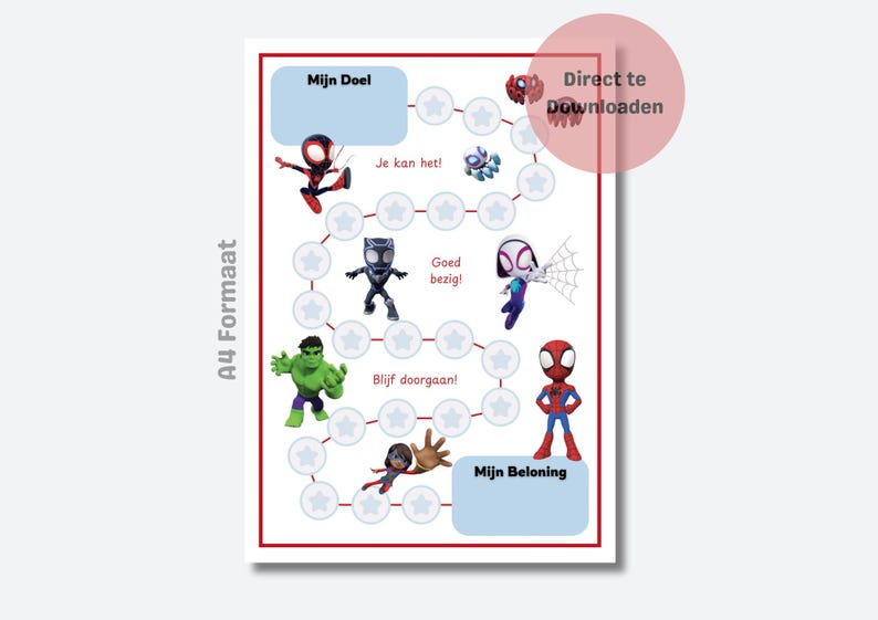 Dutch Reward Chart – Spidey / Spiderman - Etsy