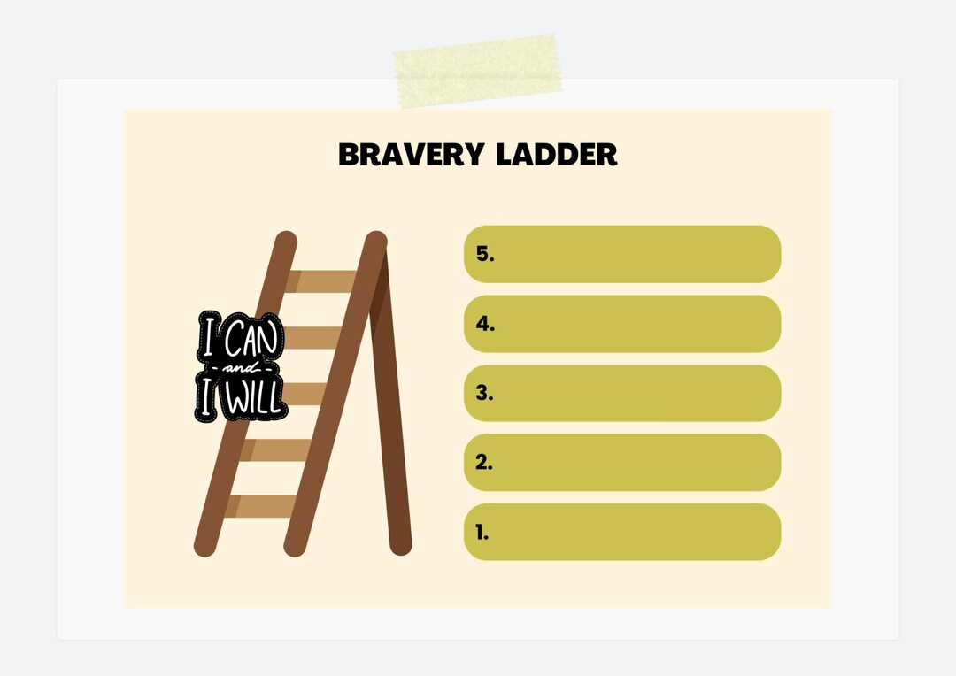 Fear Ladder, Bravery Ladder, Courage Ladder (CBT Technique) - Including ...