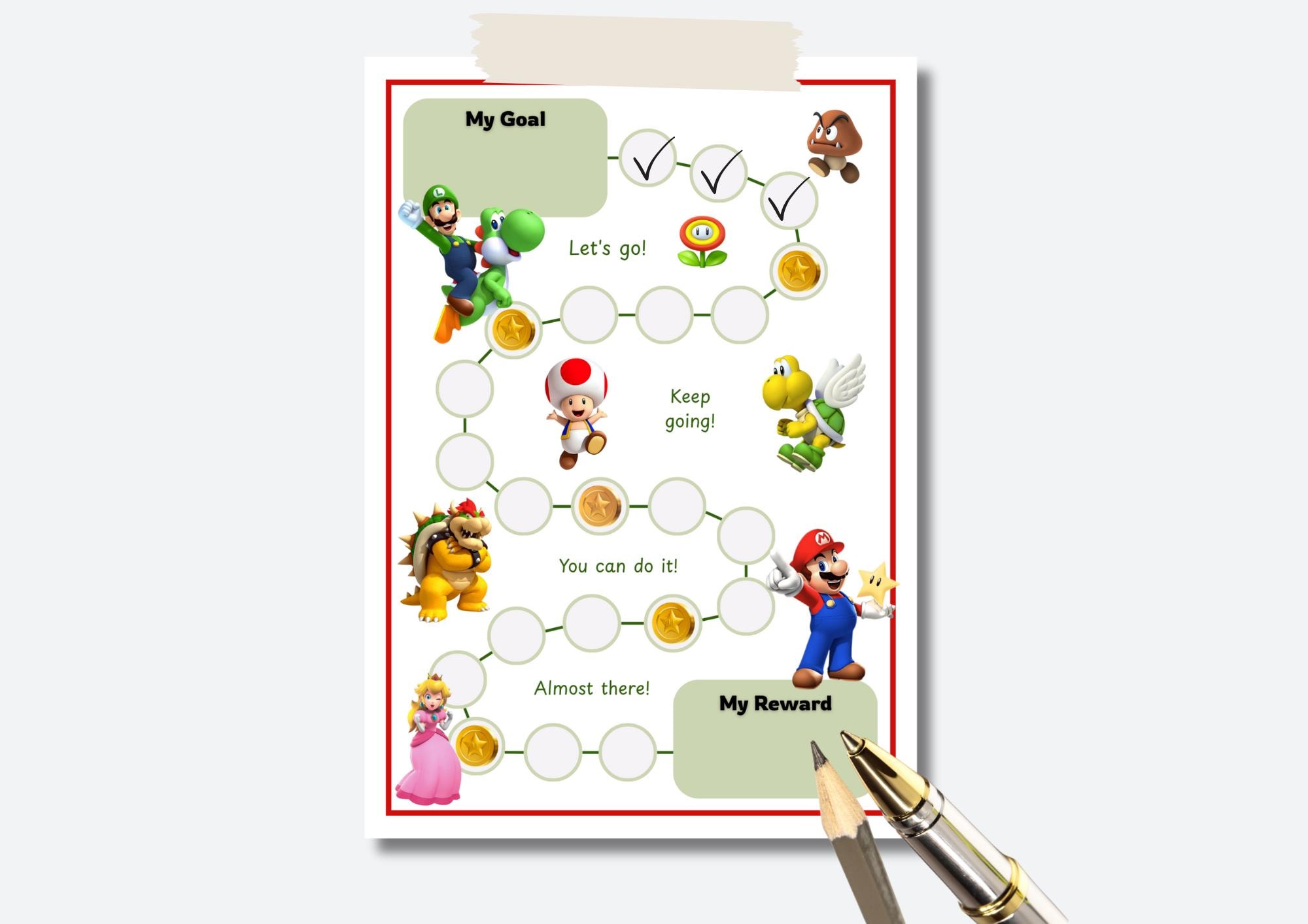 Reward Chart – Super Mario – Printable Sticker Chart – Potty Training ...