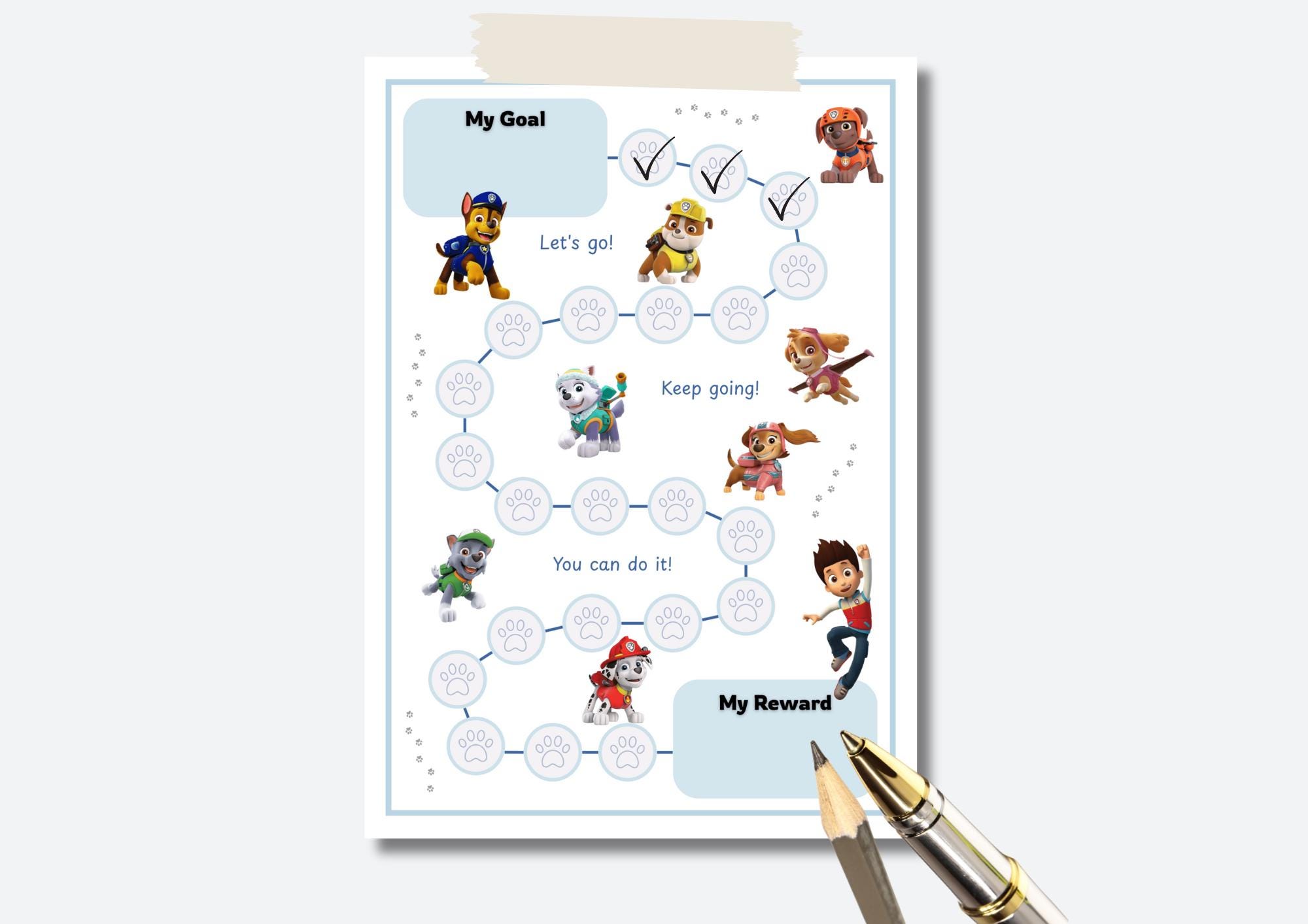 Reward Chart – Paw Patrol – Printable Sticker Chart – Potty Training ...