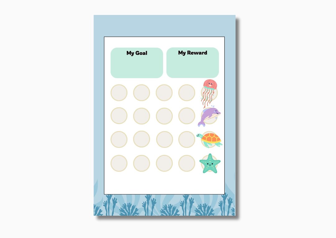 Reward Chart – Sea, Ocean Theme – Printable Sticker Chart – Instant ...