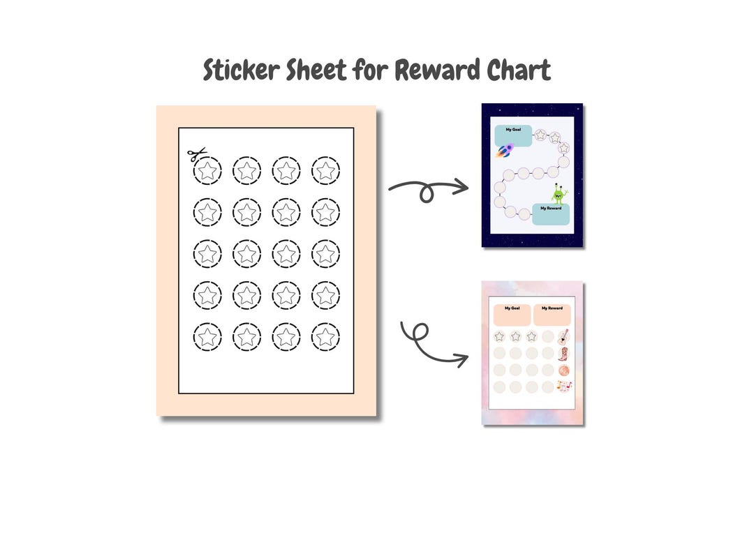 Sticker Sheet for Reward Chart – Stars – Token / Badge / Button - Etsy