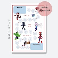 Superhero Reward Chart for Kids, Behaviour Chart, Habit Tracker, Super ...