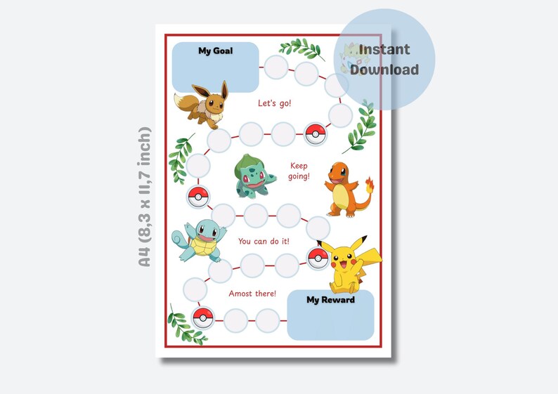 Reward Chart – Pokemon – Printable Sticker Chart – Potty Training ...
