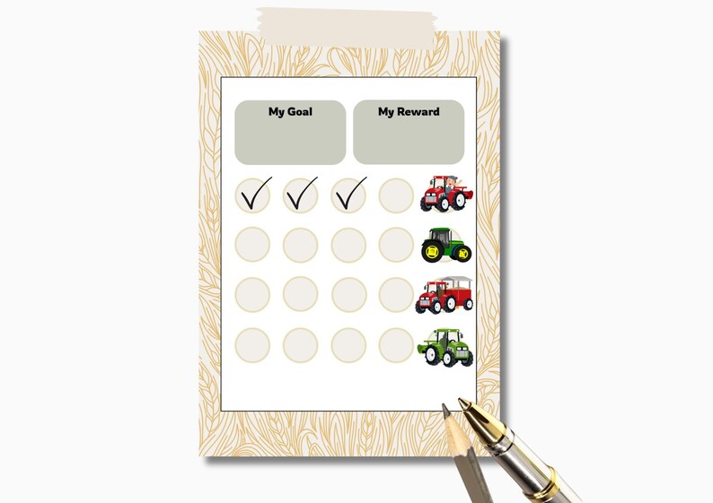 Reward Chart – Tractor, Farm – Printable Sticker Chart – Potty Training ...