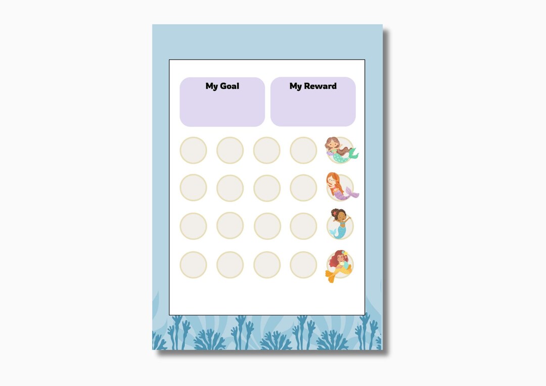 Reward Chart – Mermaid Theme – Printable Sticker Chart – Instant ...