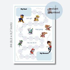 Reward Chart – Paw Patrol – Printable Sticker Chart – Potty Training ...