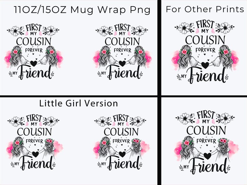 Custom Cousin Png Personalized Name Coffee Mug Wrap Sublimation Design ...
