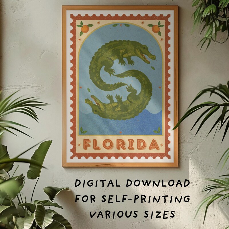 Retro Alligator Art - Etsy