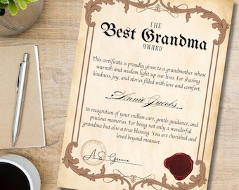 Customizable Printable PDF File Digital Certificate - Best Dad Award ...