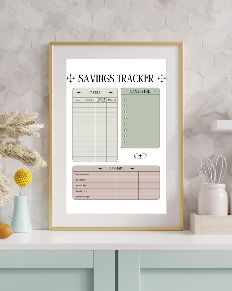 Printable Savings Tracker | Digital Savings Goal Planner | Budget ...