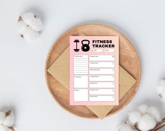 Printable Fitness & Habit Tracker | Weekly and Daily Workout Planner ...