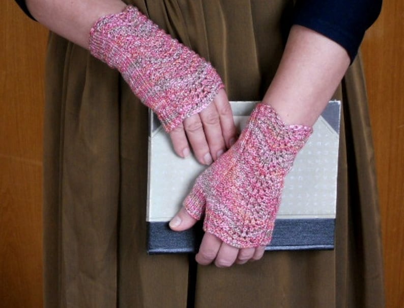 Pink Fingerless Gloves Music Festival Gloves Knitted Lace - Etsy