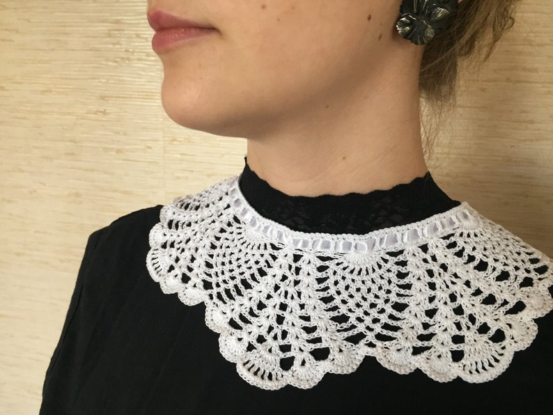 White Bridal Collar Crochet Peter Pan Collar White Lace - Etsy