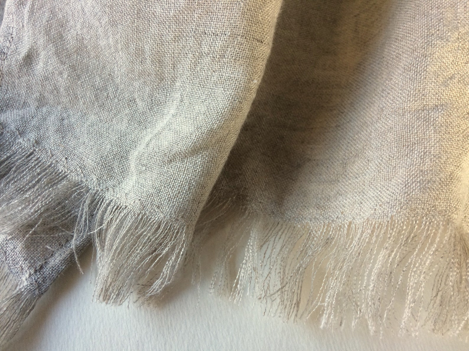 Extra Long Linen Scarf Oversized Frayed Undyed Softened Pure - Etsy