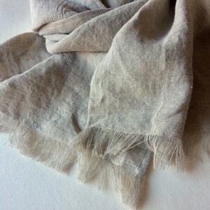 Extra Long Linen Scarf, Oversized Frayed Undyed Softened Pure Linen Men ...