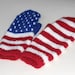 Knit Mens Mittens, Stars and Stripes American Flag Colors, Red White ...