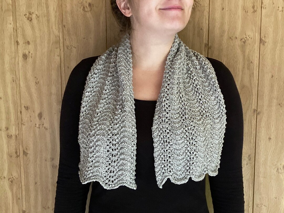 Bufanda gris plateada de punto, bufanda casual para mujer, accesorio ...