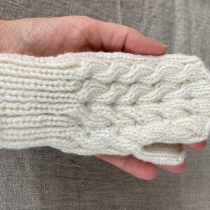 Knit Toddler's Mittens, Ivory Kid's Mittens, Hand Knitted Children ...