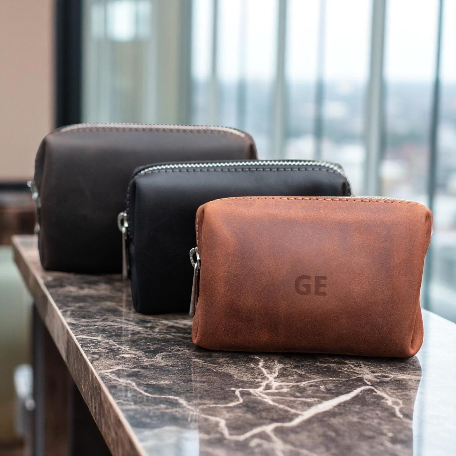 Travel Cable Organizer Case – Leather Charger Pouch for Men & Women ...