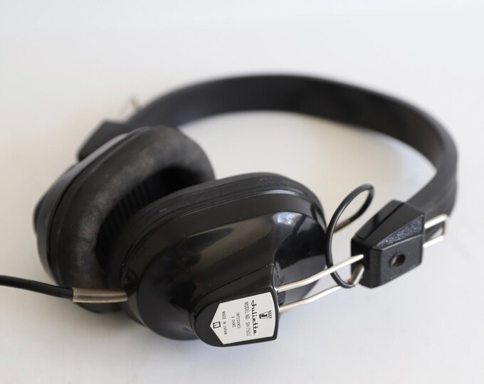 Vintage STEREO 1970s 80s Headphones With Modern Hookup Capacity Black ...