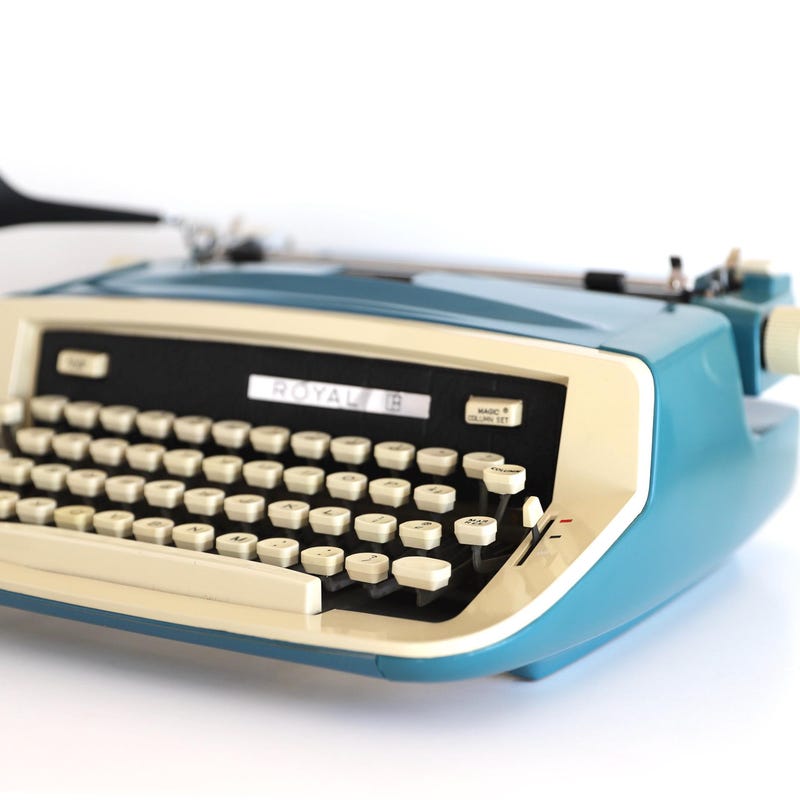 Blue Typewriter - Etsy