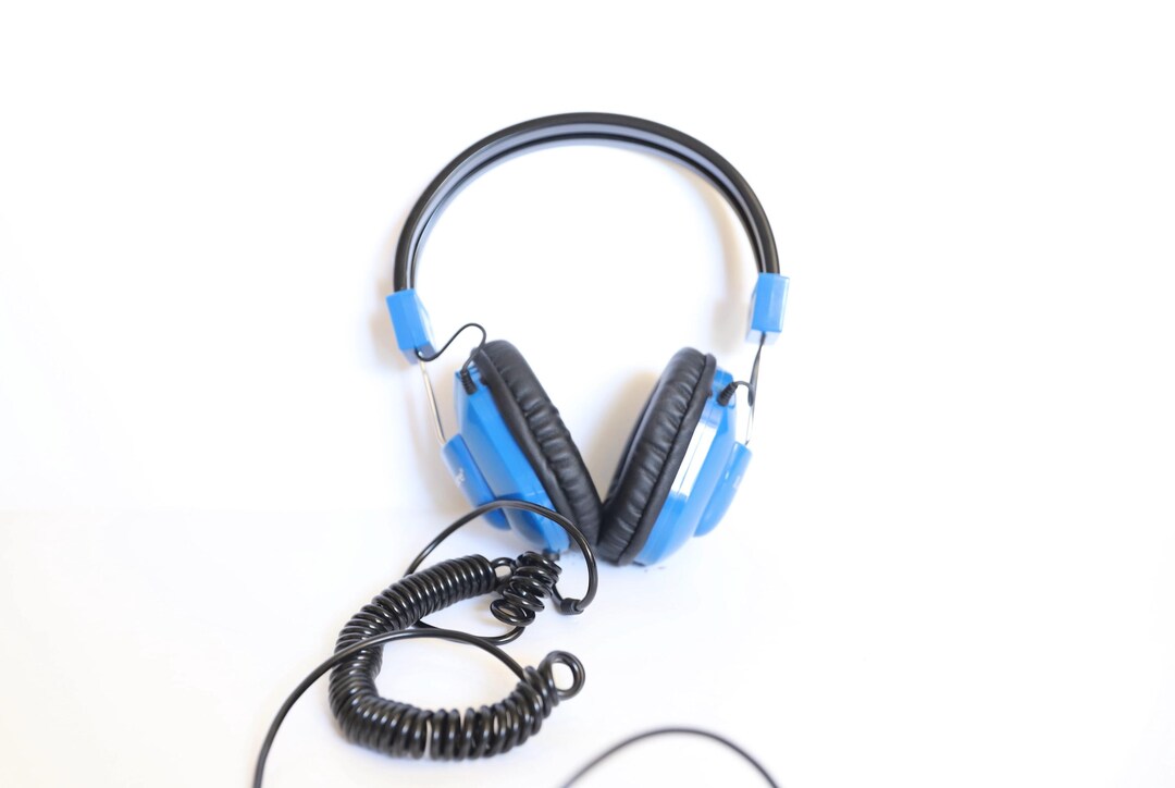 Vintage STEREO 1980s 90s BLUE Headphones With STEREO Vintage Headphones ...