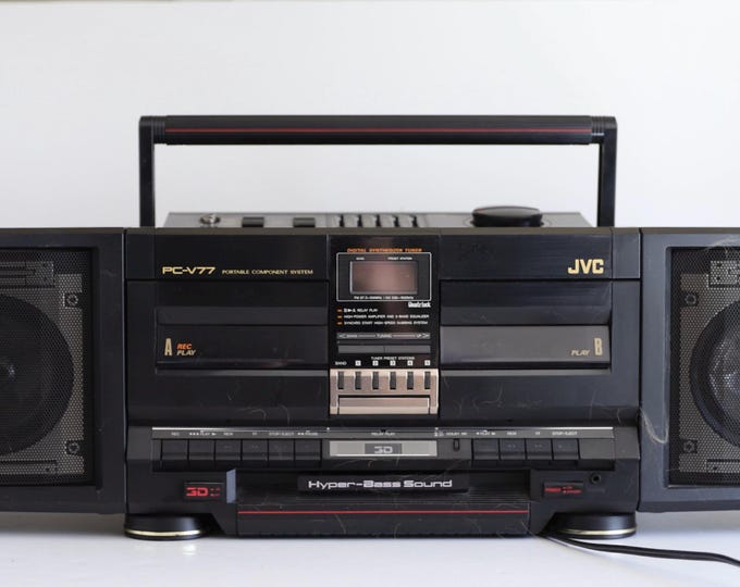 Childhood Dream BOOMBOX Sony Style JVC Black 80s Am/fm Player -- Cord ...