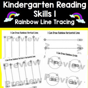 Kindergarten CKLA Skills Worksheets Writing Readiness Line Tracing - Etsy