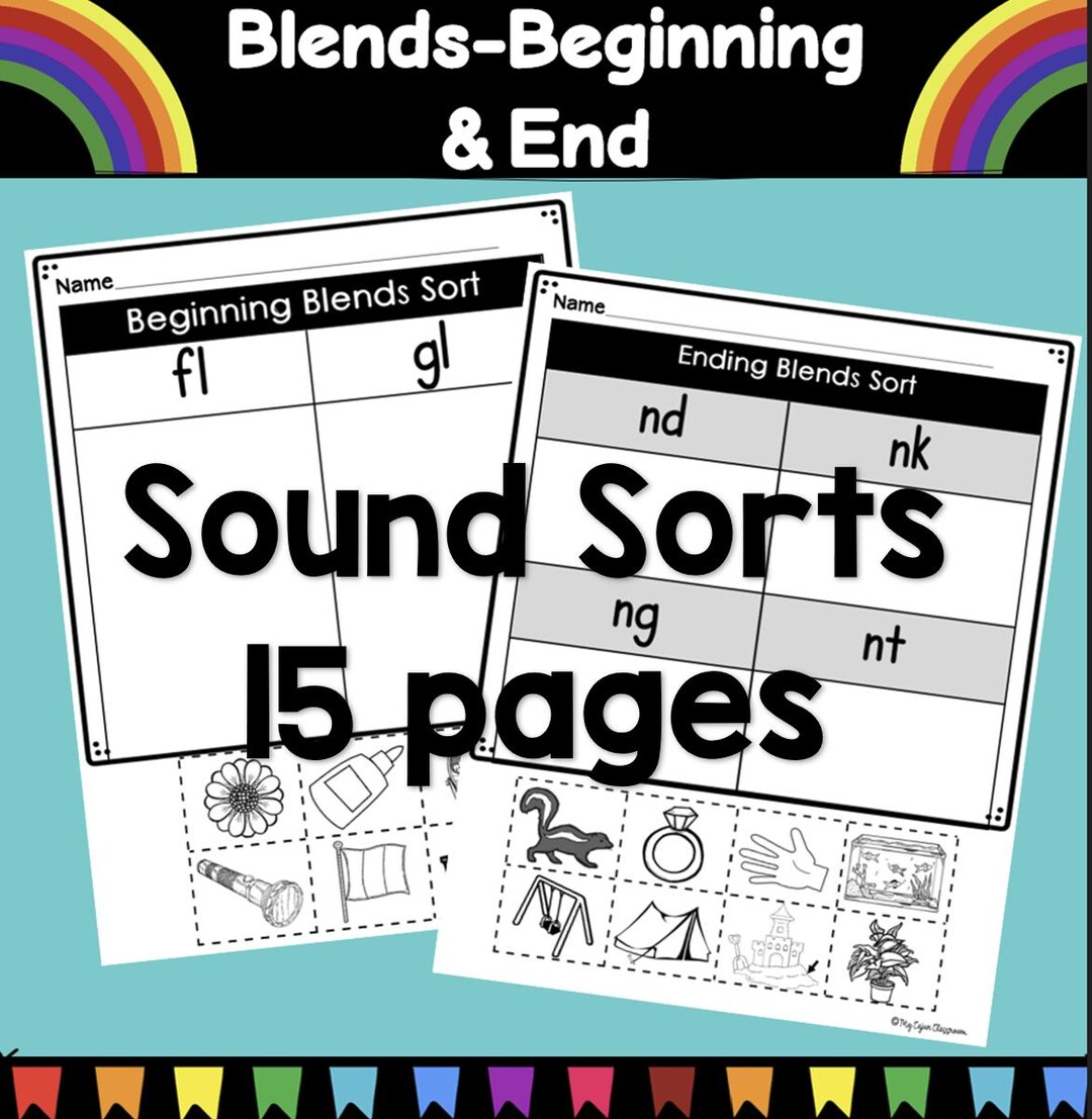 Beginning and Ending Blend and Cluster Sound Sort Cut & Paste ...