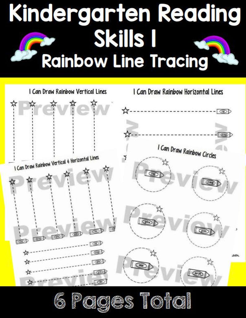 Kindergarten CKLA Skills Worksheets Writing Readiness Line Tracing - Etsy