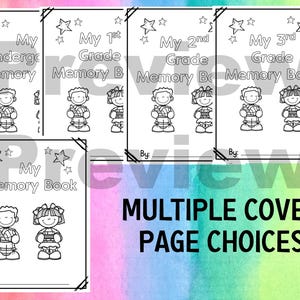 End of Year Memory Book Kindergarten, First, Multiple Grades Printable ...