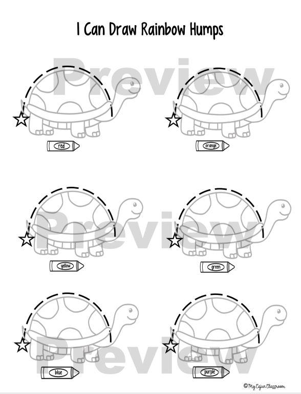 Kindergarten CKLA Skills 2 Worksheets Pre-writing Skills Rainbow ...