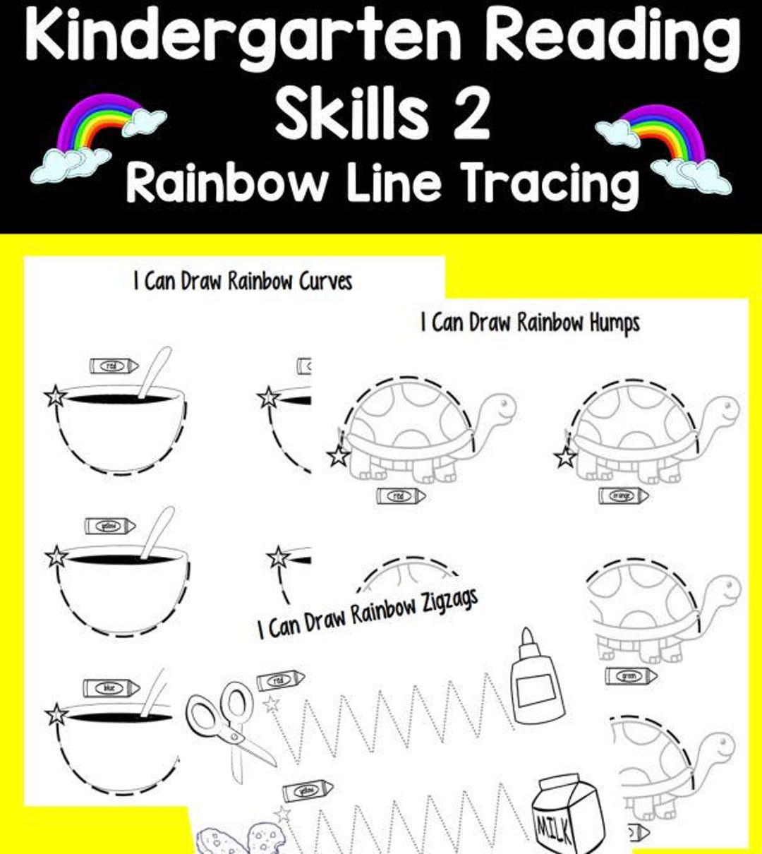 Kindergarten CKLA Skills 2 Worksheets Pre-writing Skills Rainbow ...