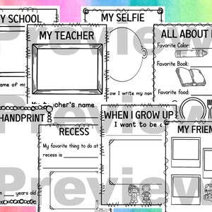 End of Year Memory Book Kindergarten, First, Multiple Grades Printable ...
