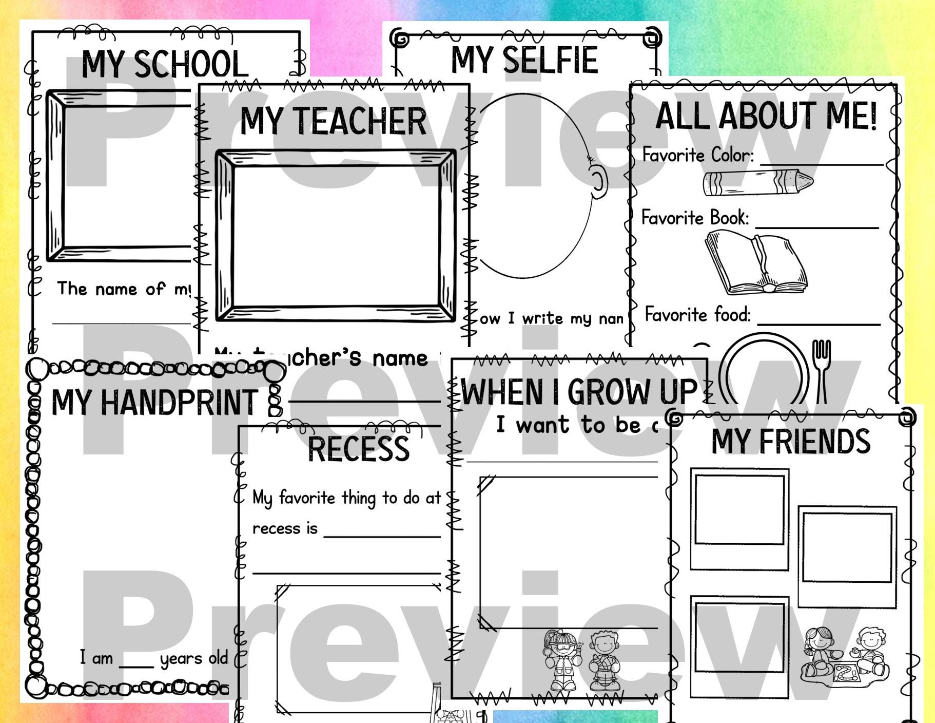 End of Year Memory Book Kindergarten, First, Multiple Grades Printable ...