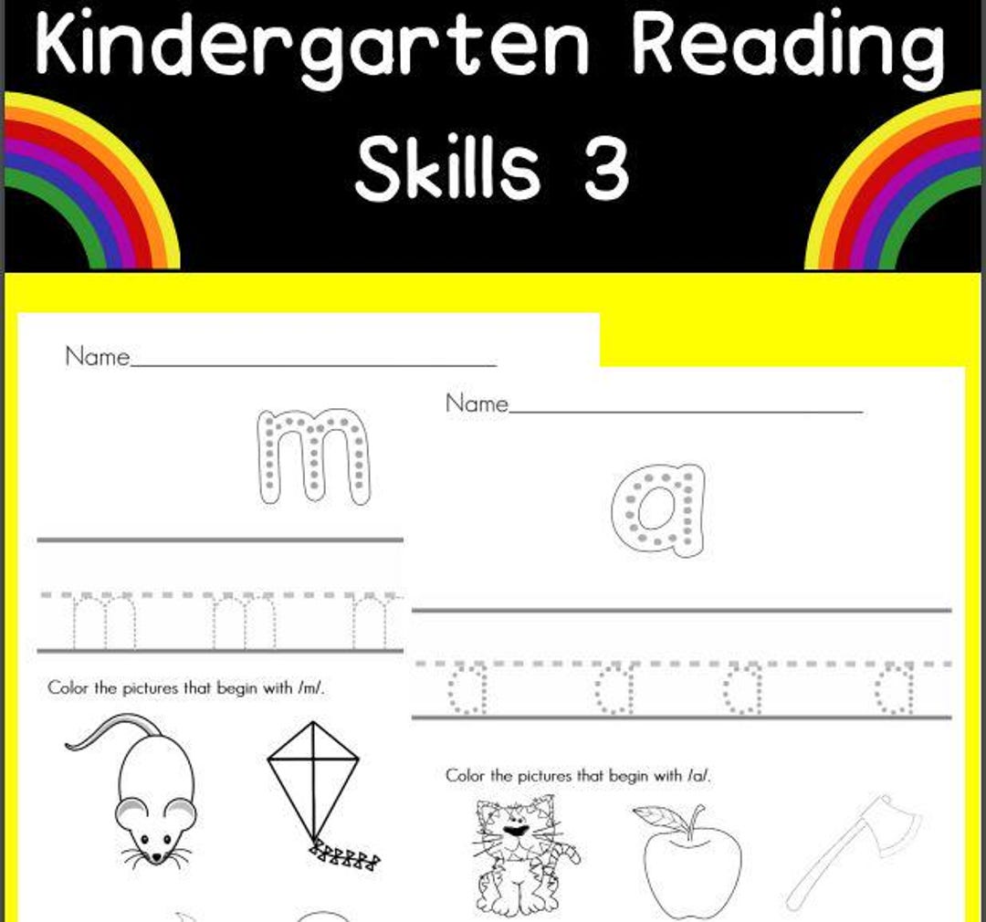 Kindergarten Skills 3 Pairs With CKLA Activity Worksheets Alphabet ...