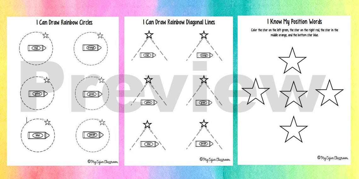 Kindergarten CKLA Skills Worksheets Writing Readiness Line Tracing - Etsy