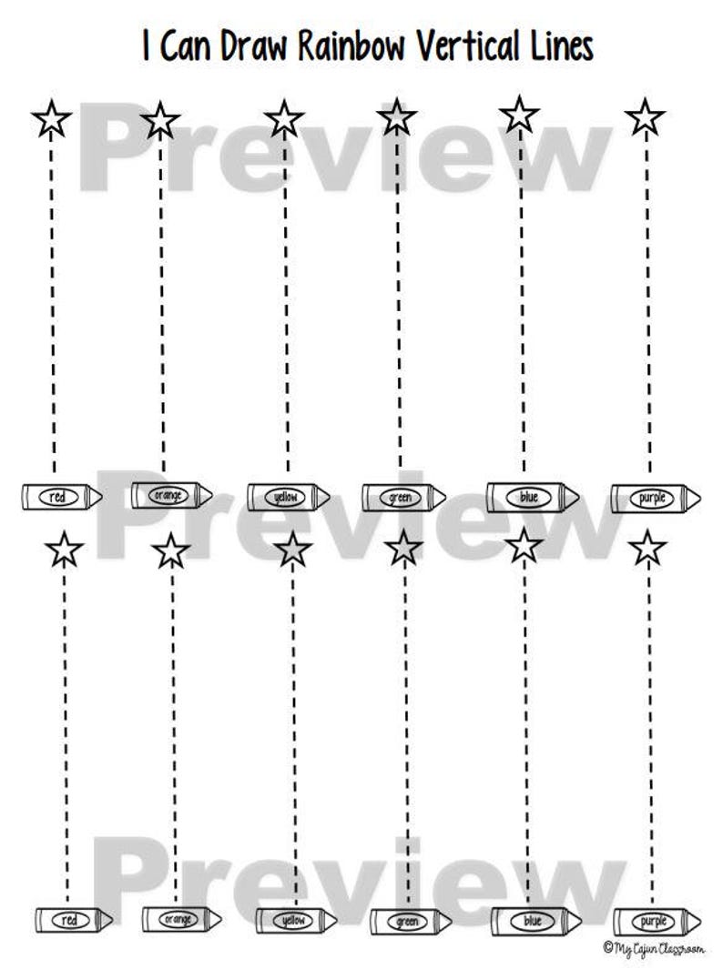 Kindergarten CKLA Skills Worksheets Writing Readiness Line Tracing - Etsy