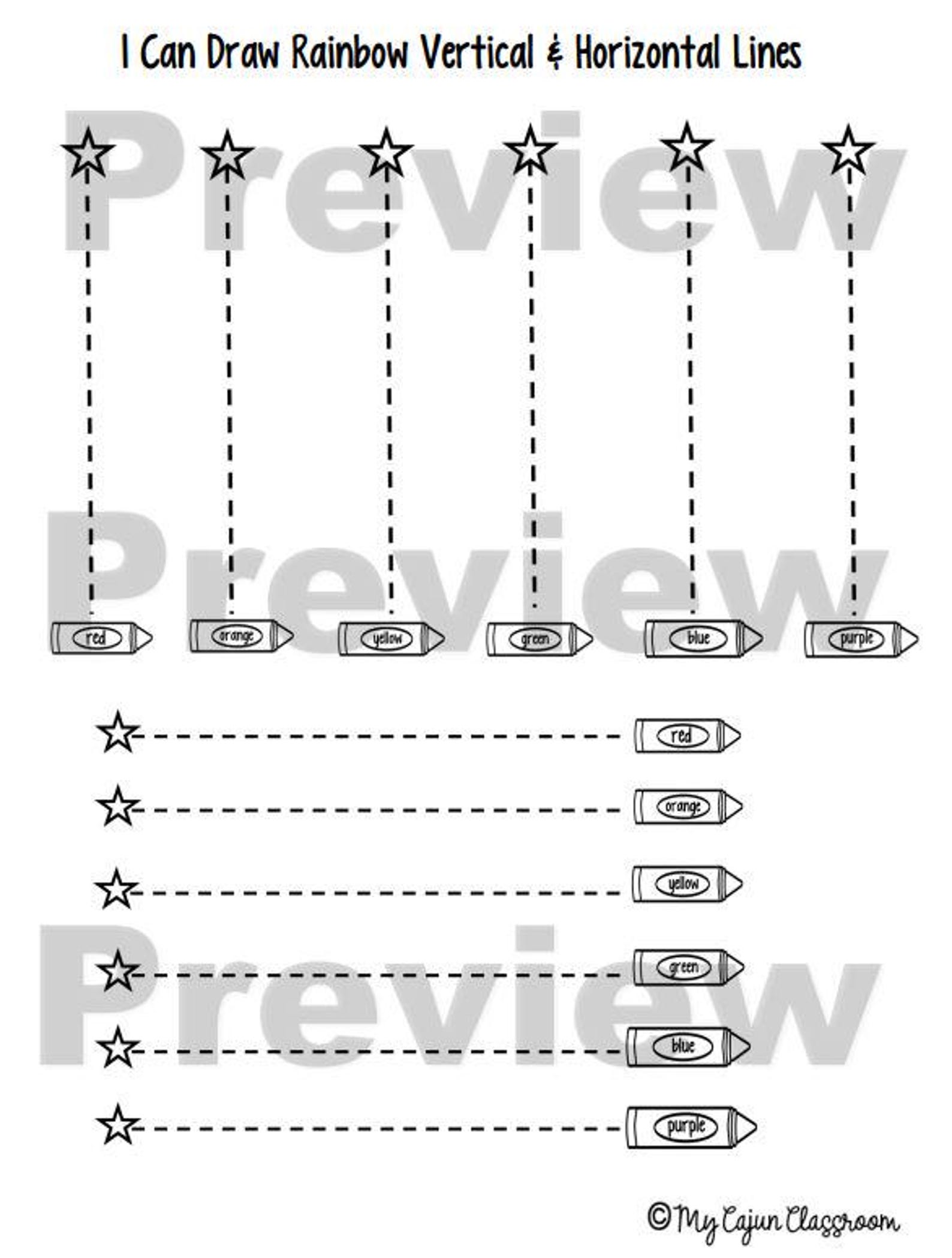 Kindergarten CKLA Skills Worksheets Writing Readiness Line Tracing - Etsy