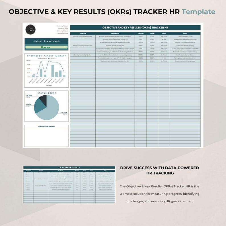 OKR Tracking Dashboard for Google Sheets — Goal Planner and Progress ...